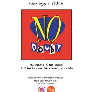 No Doubt Cross Stitch Pattern Album Cover Art PDF Download - Etsy