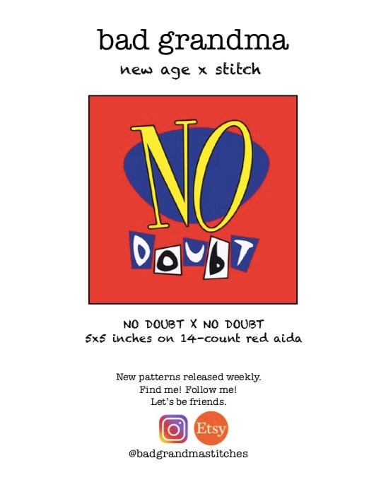 No Doubt Cross Stitch Pattern Album Cover Art PDF Download - Etsy