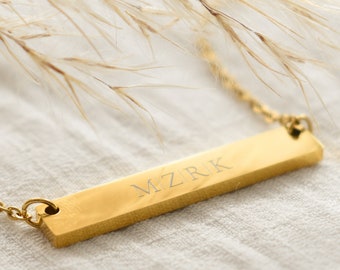 Personalized Gold Name Plate Bar Stainless Steel Date | Etsy