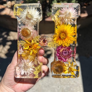 Alphabet Letter Preserved Bouquet Block, Dried Flower 3D Letter Block ...