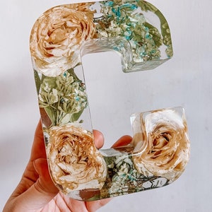 Alphabet Letter Preserved Bouquet Block, Dried Flower 3D Letter Block ...