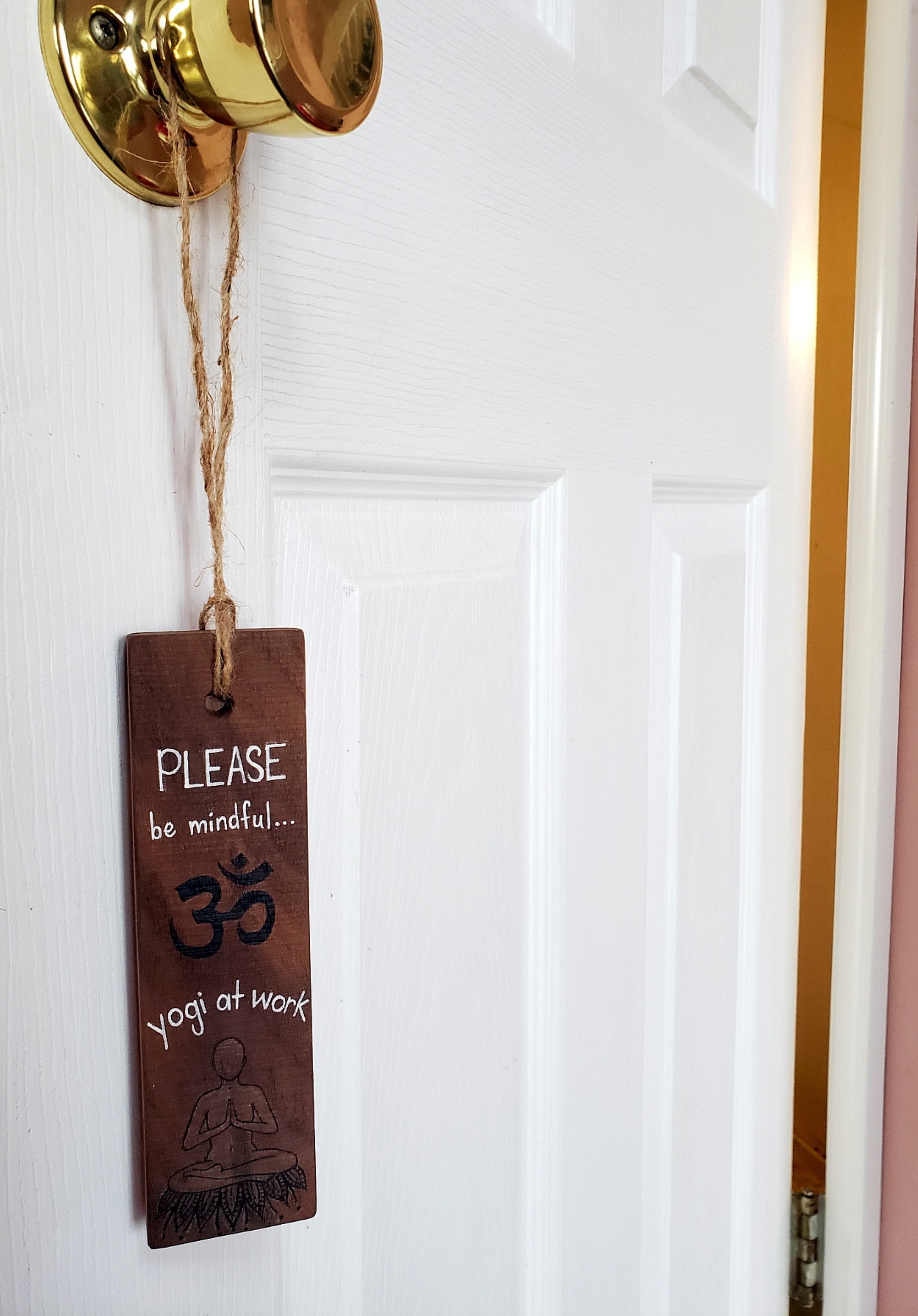 Yoga Session do Not Disturb Door Hanger, Mindfulness and Meditation ...