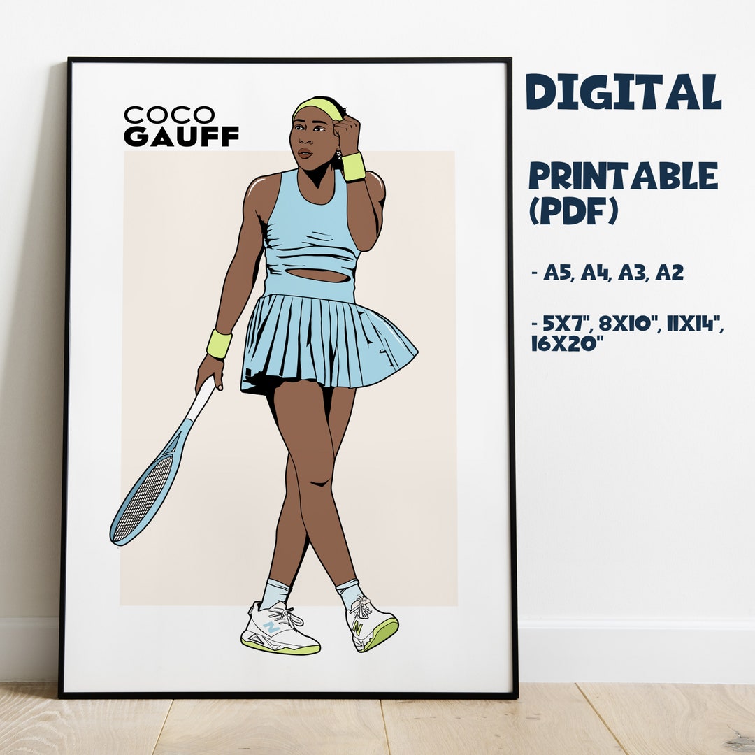 Coco Gauff Poster, Coco Gauff Print, Tennis Art, Tennis Print ...