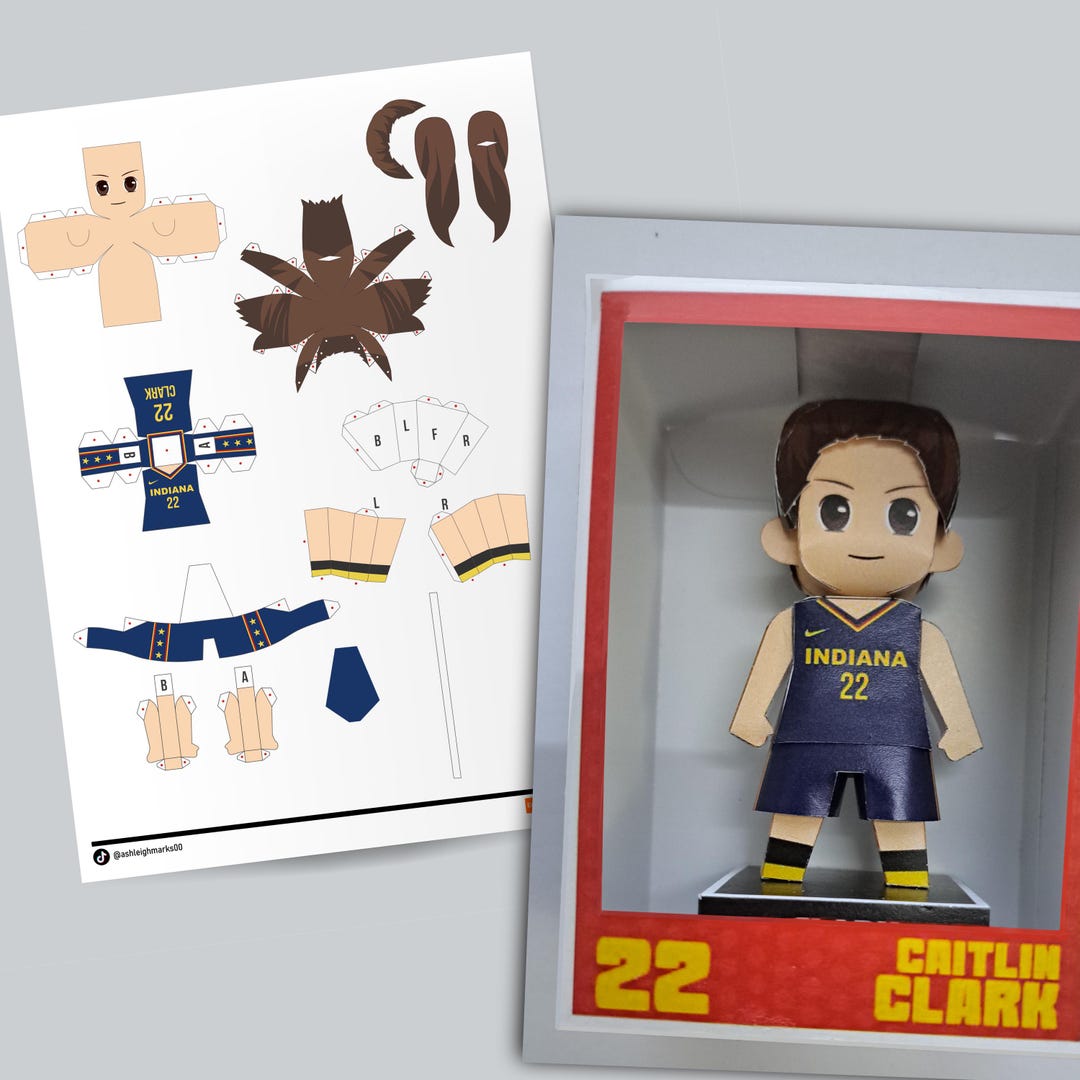 Caitlin Clark Papercraft, PDF Template, Personalized Basketball Art ...