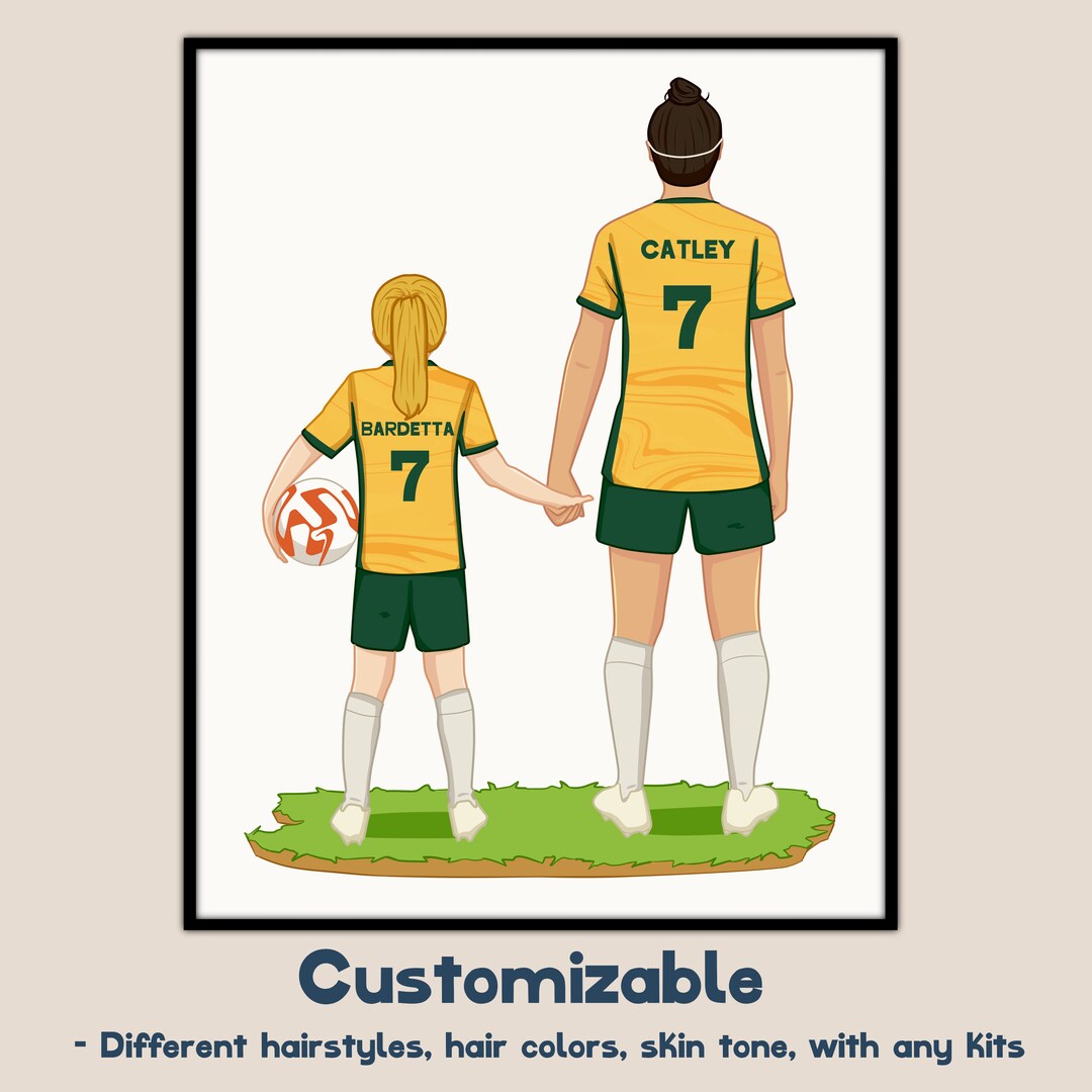 Custom Football Poster, Steph Catley Print, Personalized Soccer Art ...