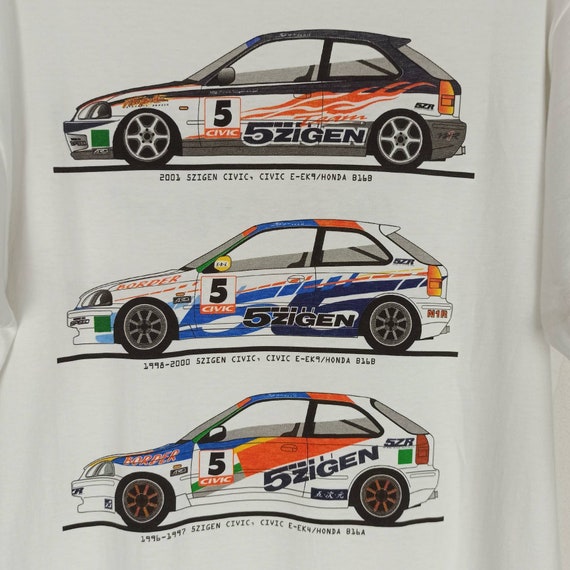 Vintage Honda Civic EK Team 5Zigen History Nice Design - Gem