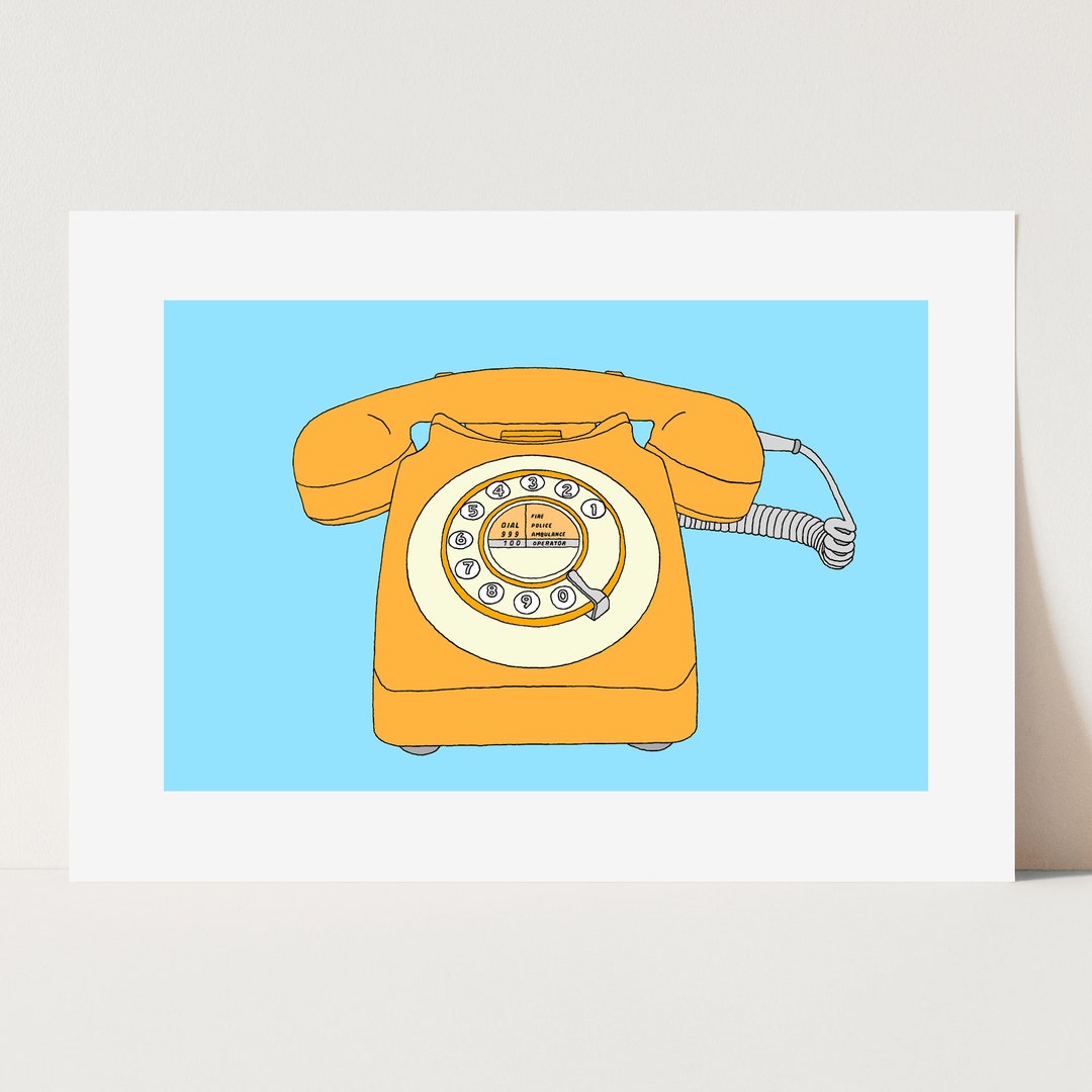 Vintage Telephone Art Print, Ready to Frame, Retro Art Print, Vintage ...