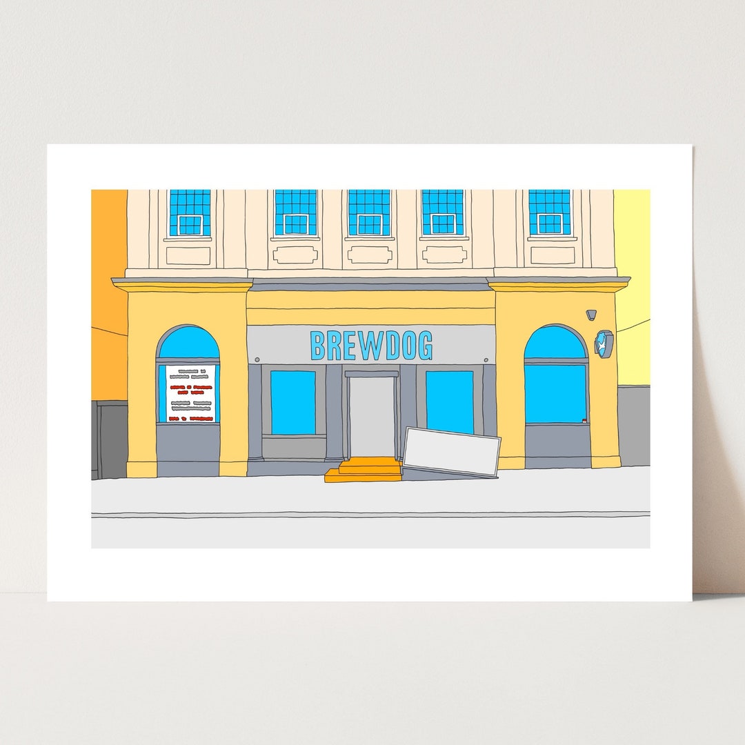 Reading Brewdog Art Print, Reading Illustration, Brewdog, Illustration ...