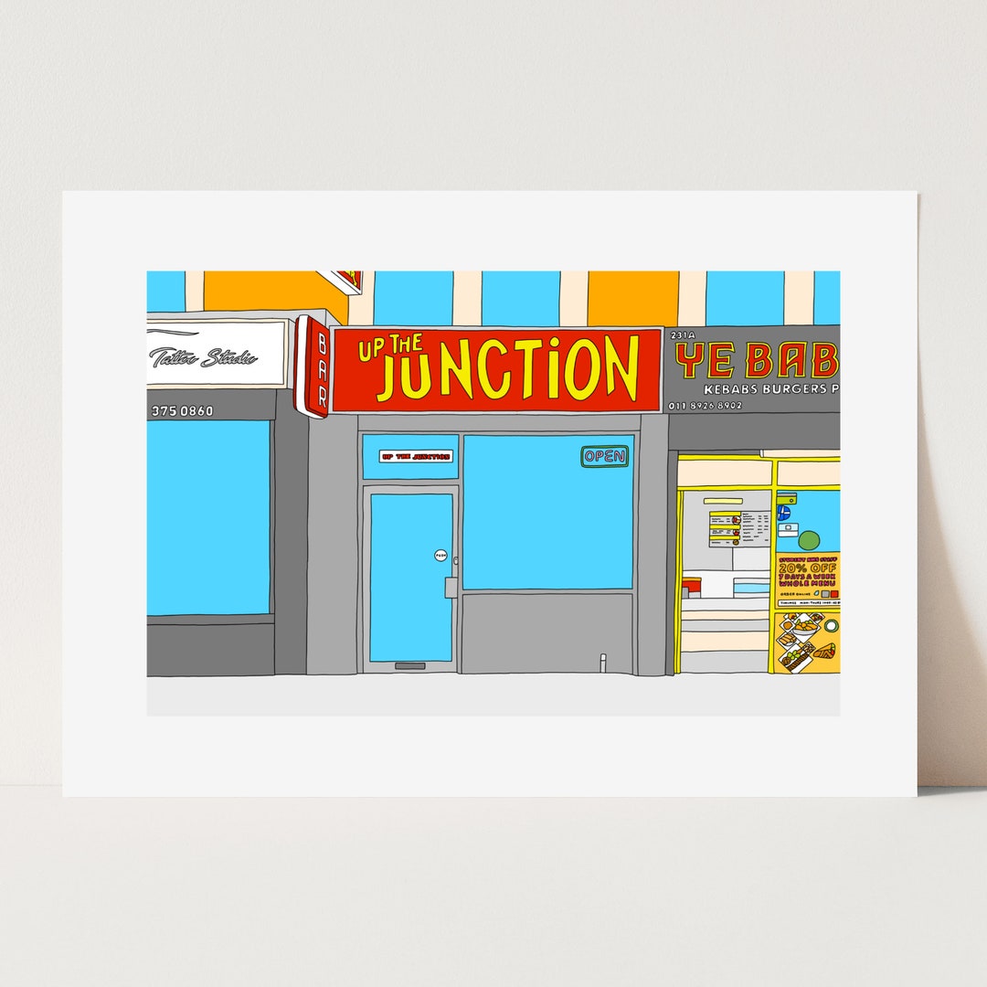 Reading up the Junction Art Print, Reading Illustration, up the Junction Bar, Illustration, Art ...