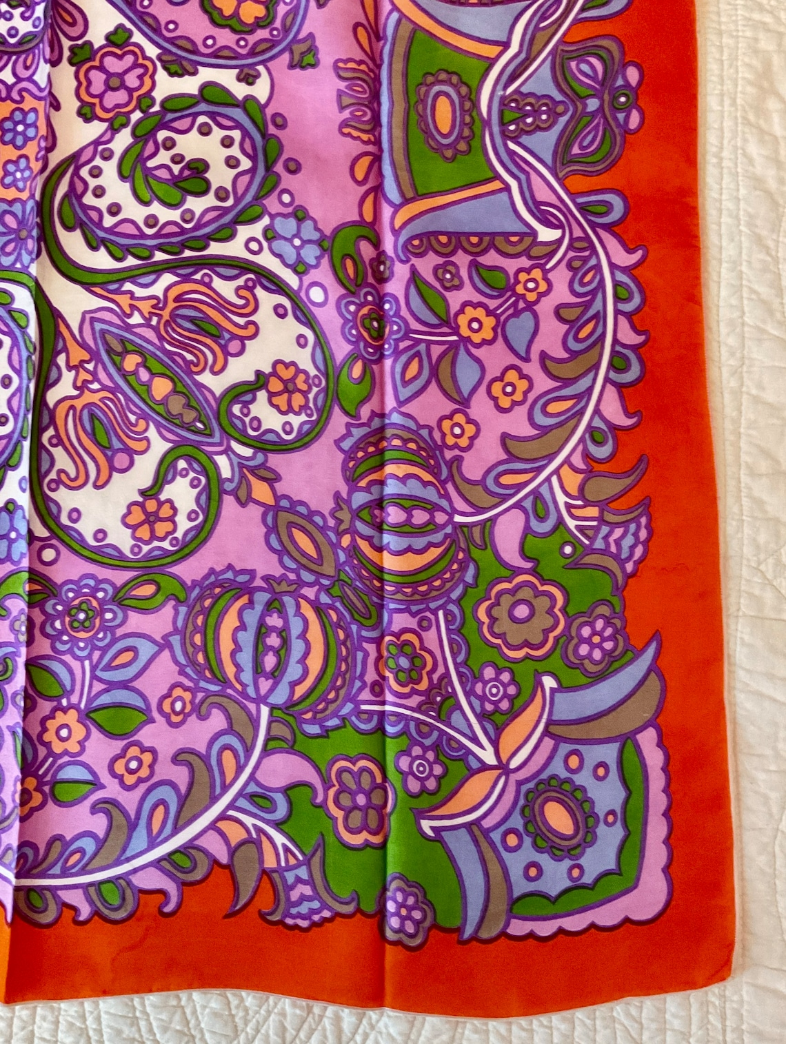 Made in FRANCE PARIS Pure SILK Luxury Vintage Scarf- Haute Couture ...
