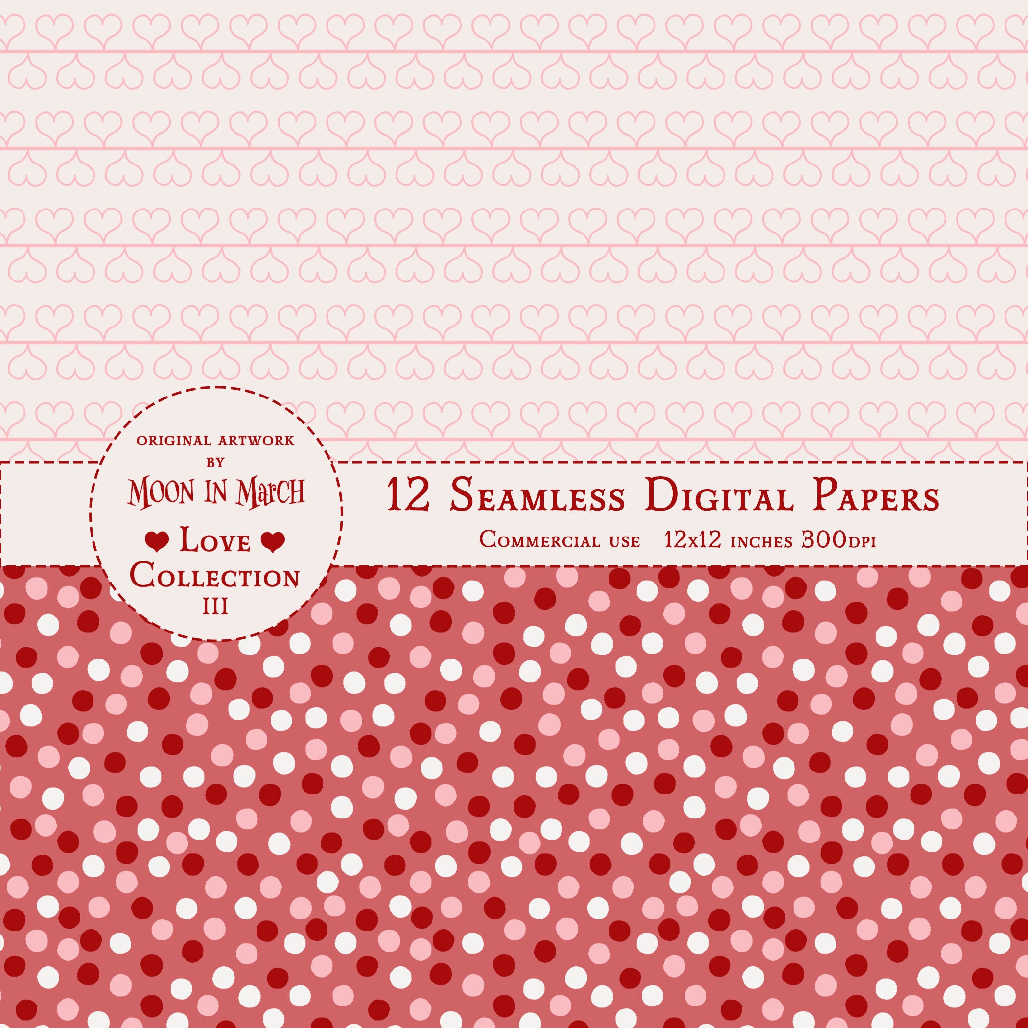 Valentine Seamless Digital Paper, Hearts Background, Xoxo Love Pattern ...