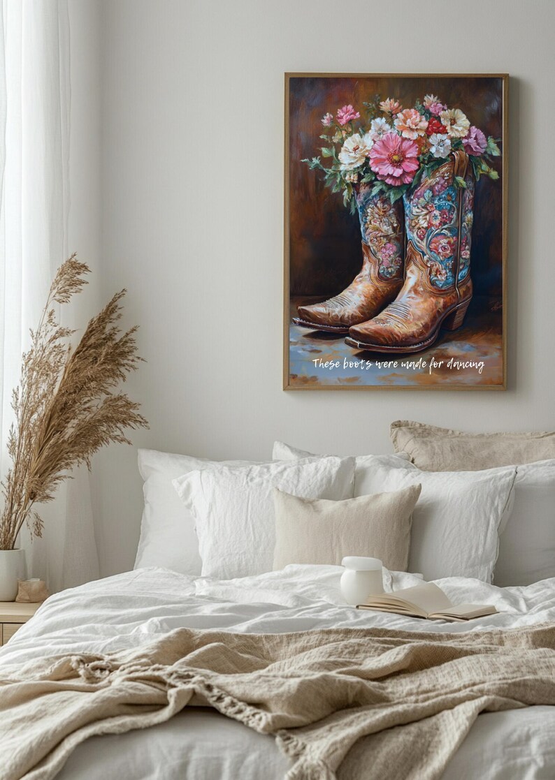 Cowgirl Boots Wall Art, Printable Dorm Room Posters, Preppy Decor ...