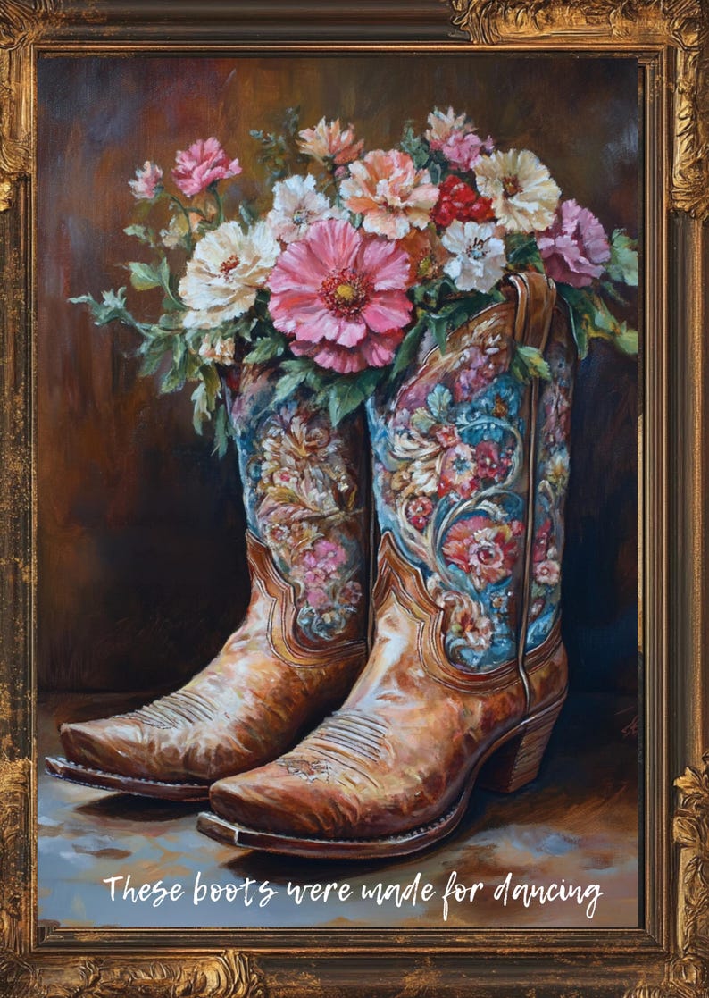 Cowgirl Boots Wall Art, Printable Dorm Room Posters, Preppy Decor ...