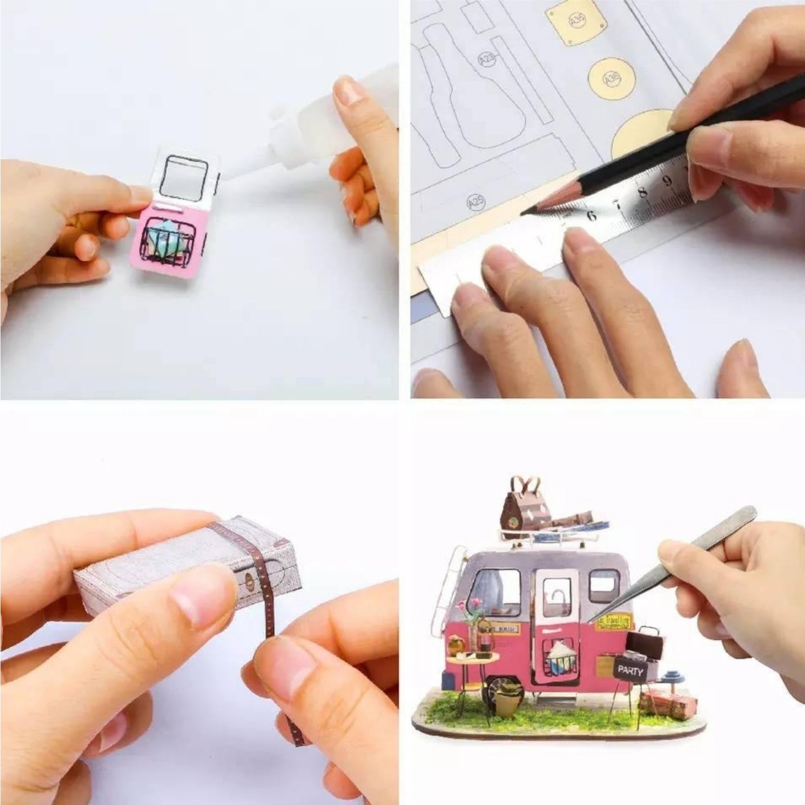 DIY 3D Wooden Miniature House Building Kit: Happy Camper | Etsy