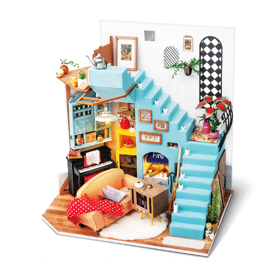 DIY 3D Wooden Miniature House Building Kit: Joy's Livingroom - Etsy
