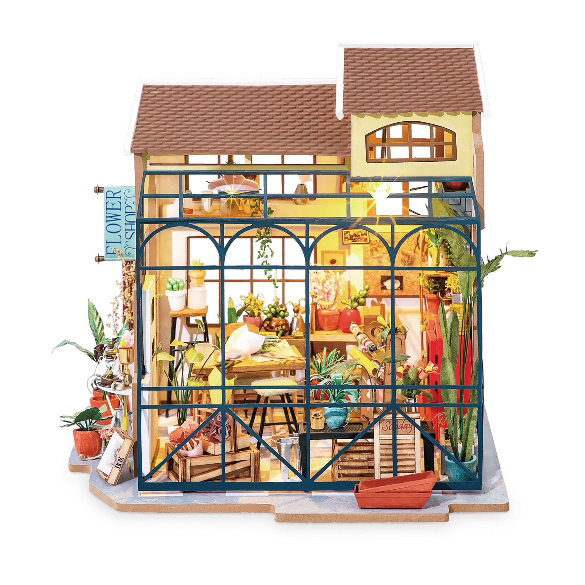 DIY 3D Wooden Miniature House Building Kit: Emily's Flower Shop - Etsy