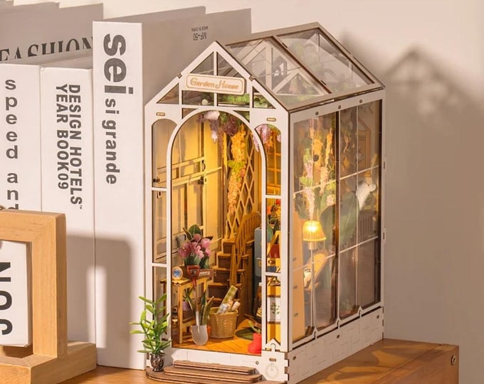 DIY 3D Wooden Miniature House Book Nook Kit: Flower House - Etsy