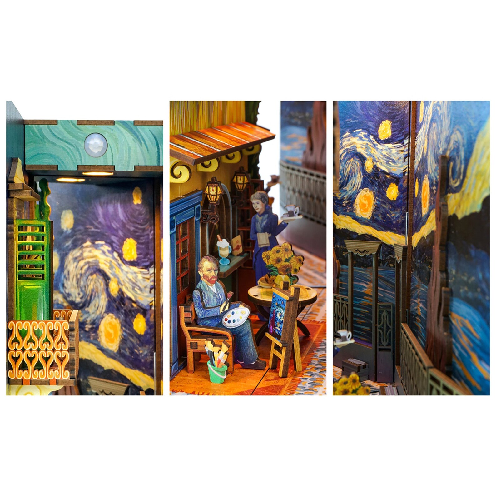 DIY 3D Wooden Miniature House Book Nook Kit: Vincent's World - Etsy