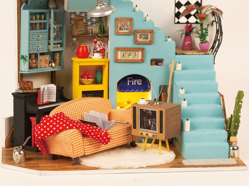 DIY 3D Wooden Miniature House Building Kit: Joy's Livingroom - Etsy