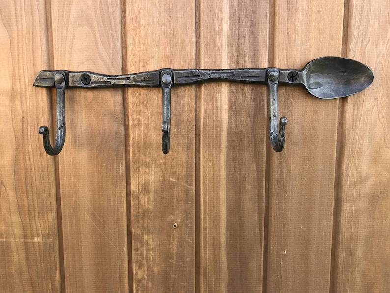 Hand Forged Coat Rack SPOON Shape Hand Forged Hook Clothing - Etsy