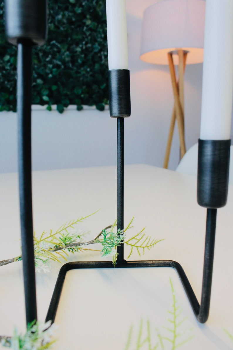 3 Candles Holder Hand Forged Iron Candle Stand - Etsy