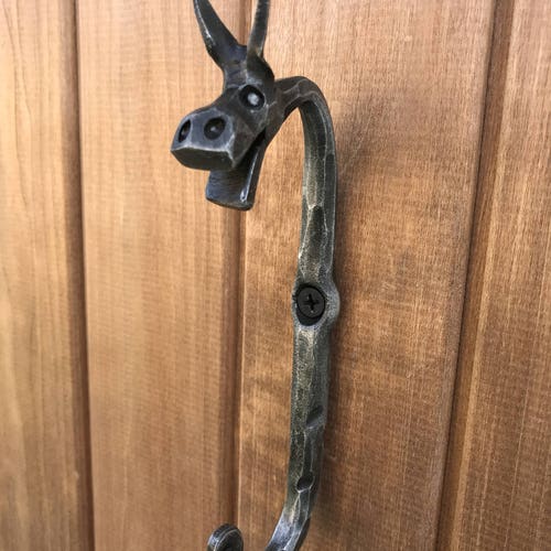 Hand Forged Metal Wall Hook Hanger DRAGON Shape Antique Zinc | Etsy