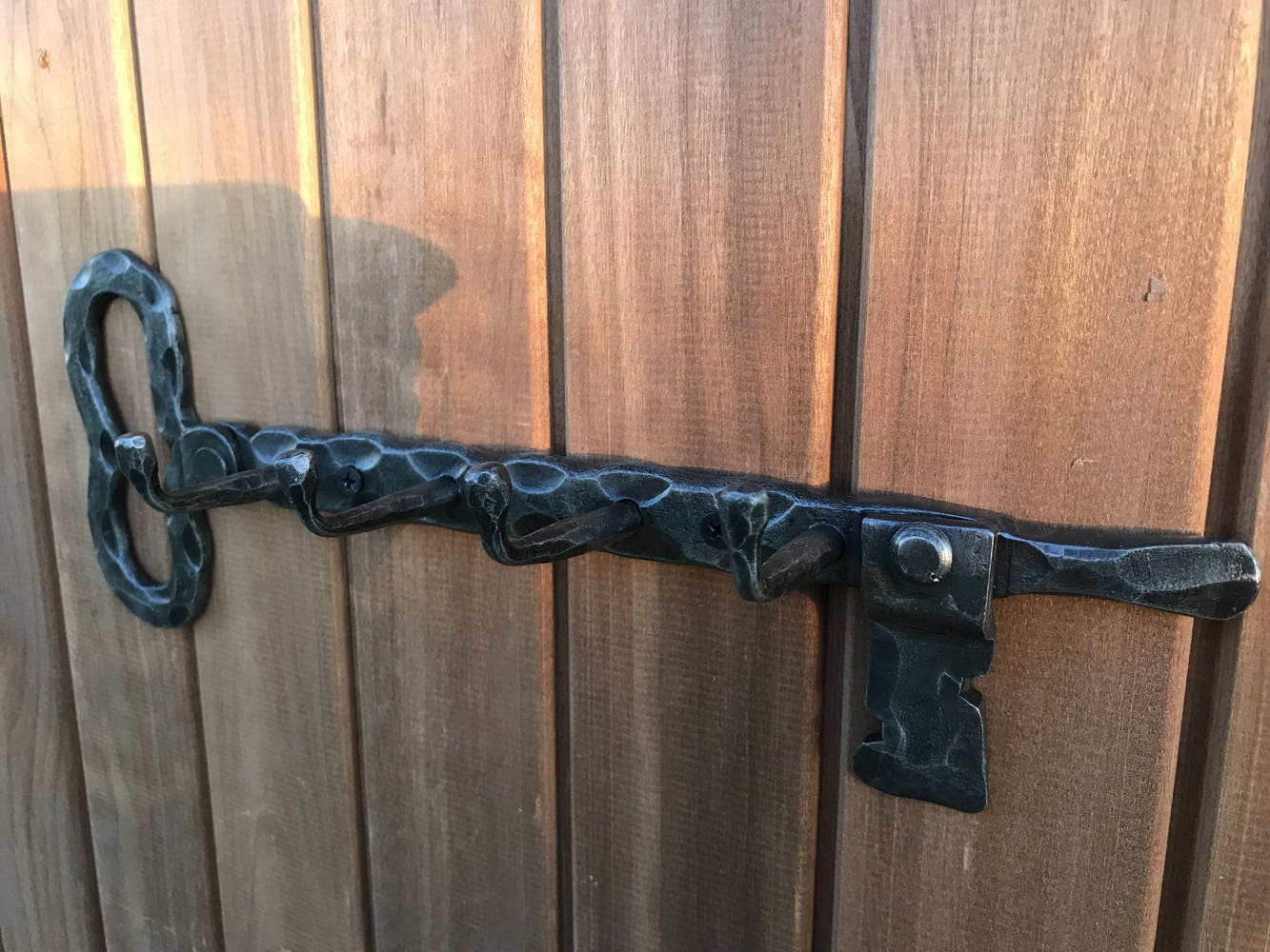 Hand Forged Key Holder, Rustic Wall Hooks, Zinc Plated - Etsy
