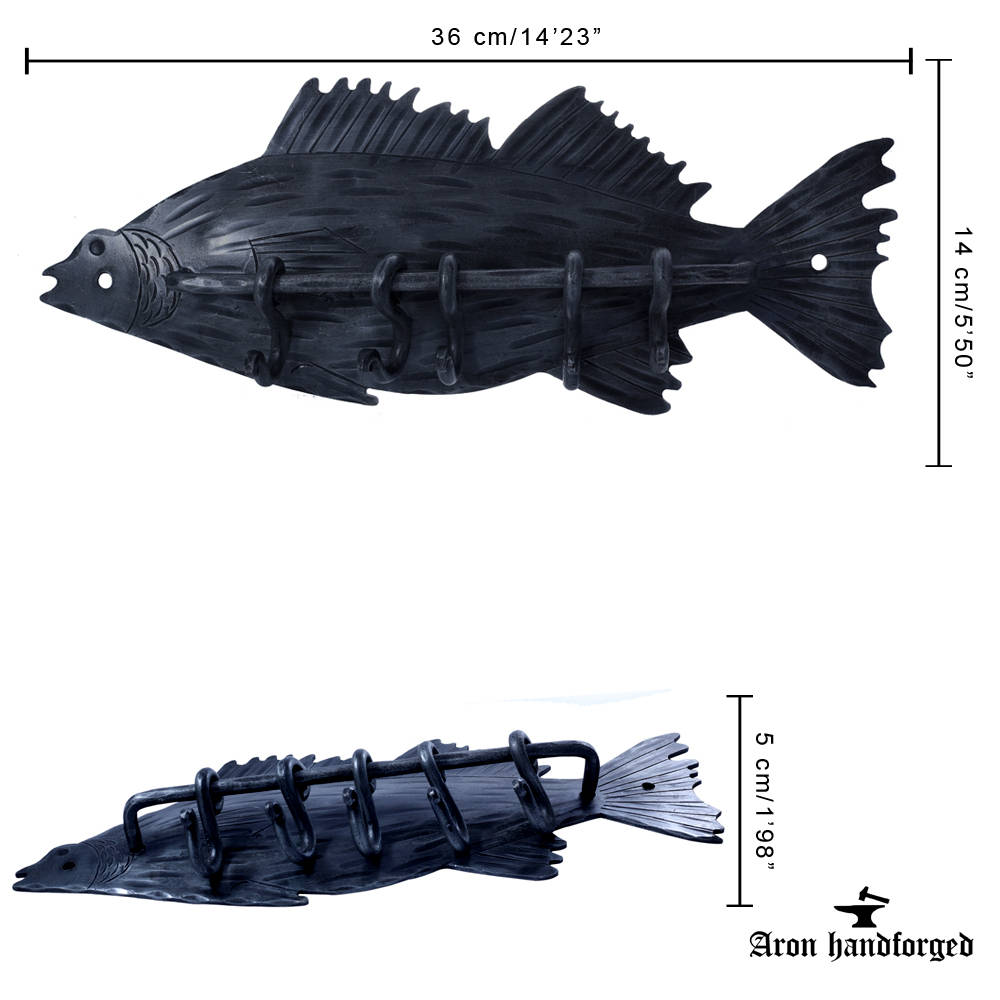 Hand Forged Coat Rack FISH SHAPE Hand Forged Hook Clothing - Etsy