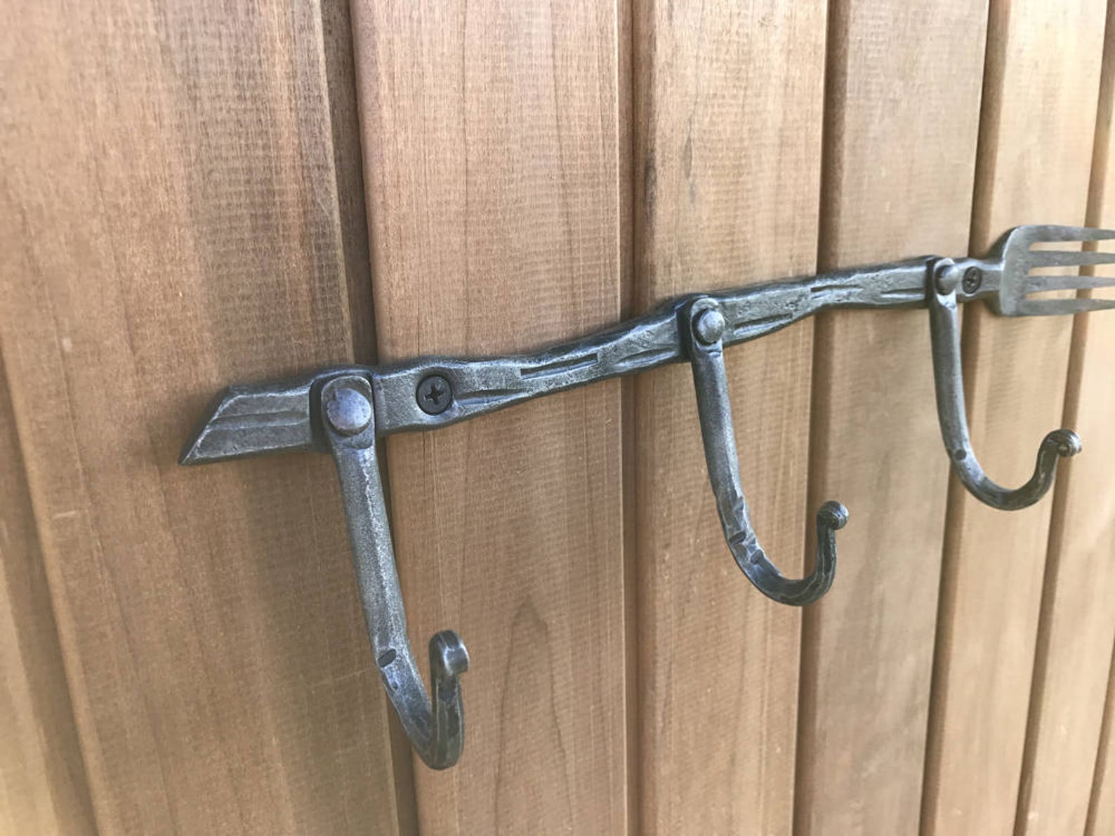 Hand Forged Coat Rack FORK Shape Hand Forged Hook Clothing - Etsy