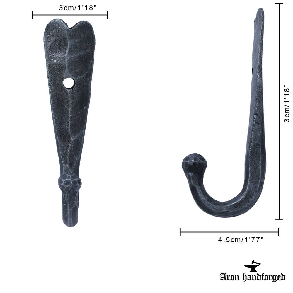 Hand forged Wall Hook Single L shape Hanger Antique Zinc metal | Etsy