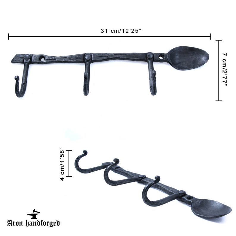 Hand Forged Coat Rack SPOON Shape Hand Forged Hook Clothing - Etsy