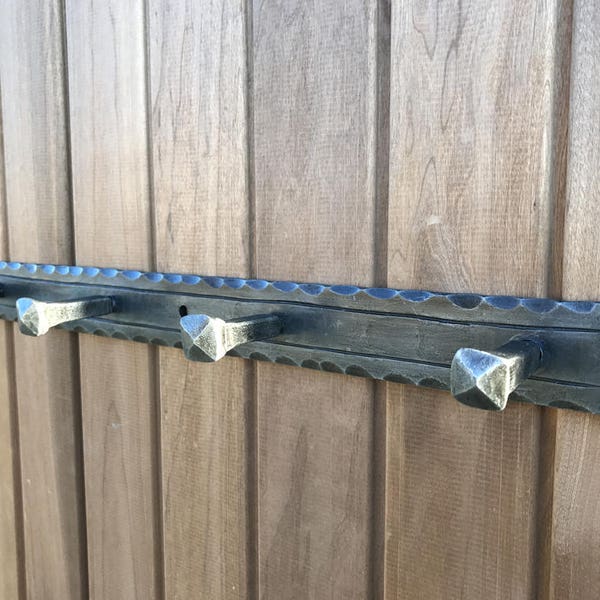 Iron Hand Forged Coat Rack - Etsy