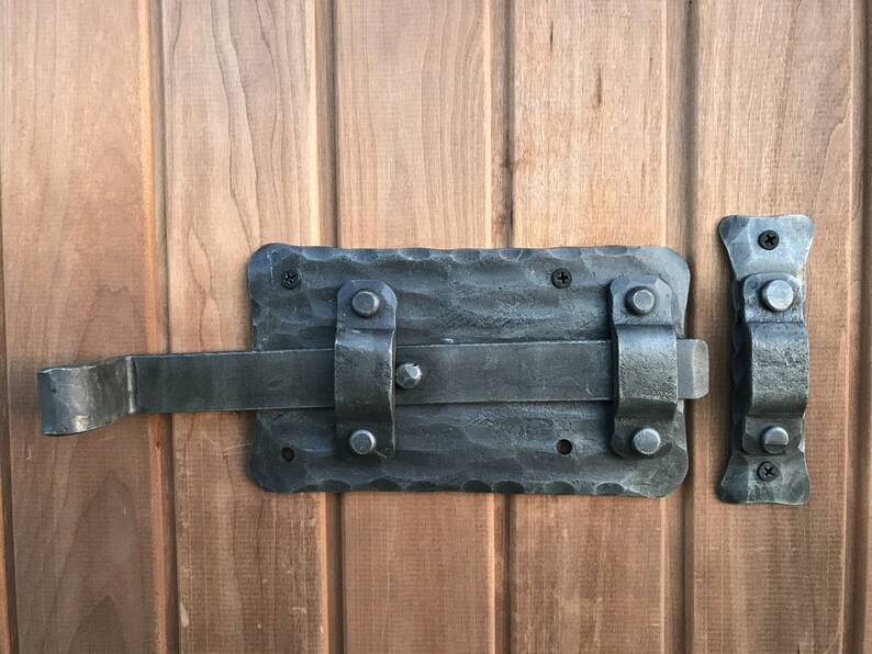 Hand forged door lock metal Latch Hook Lock Gate Latch Gate | Etsy