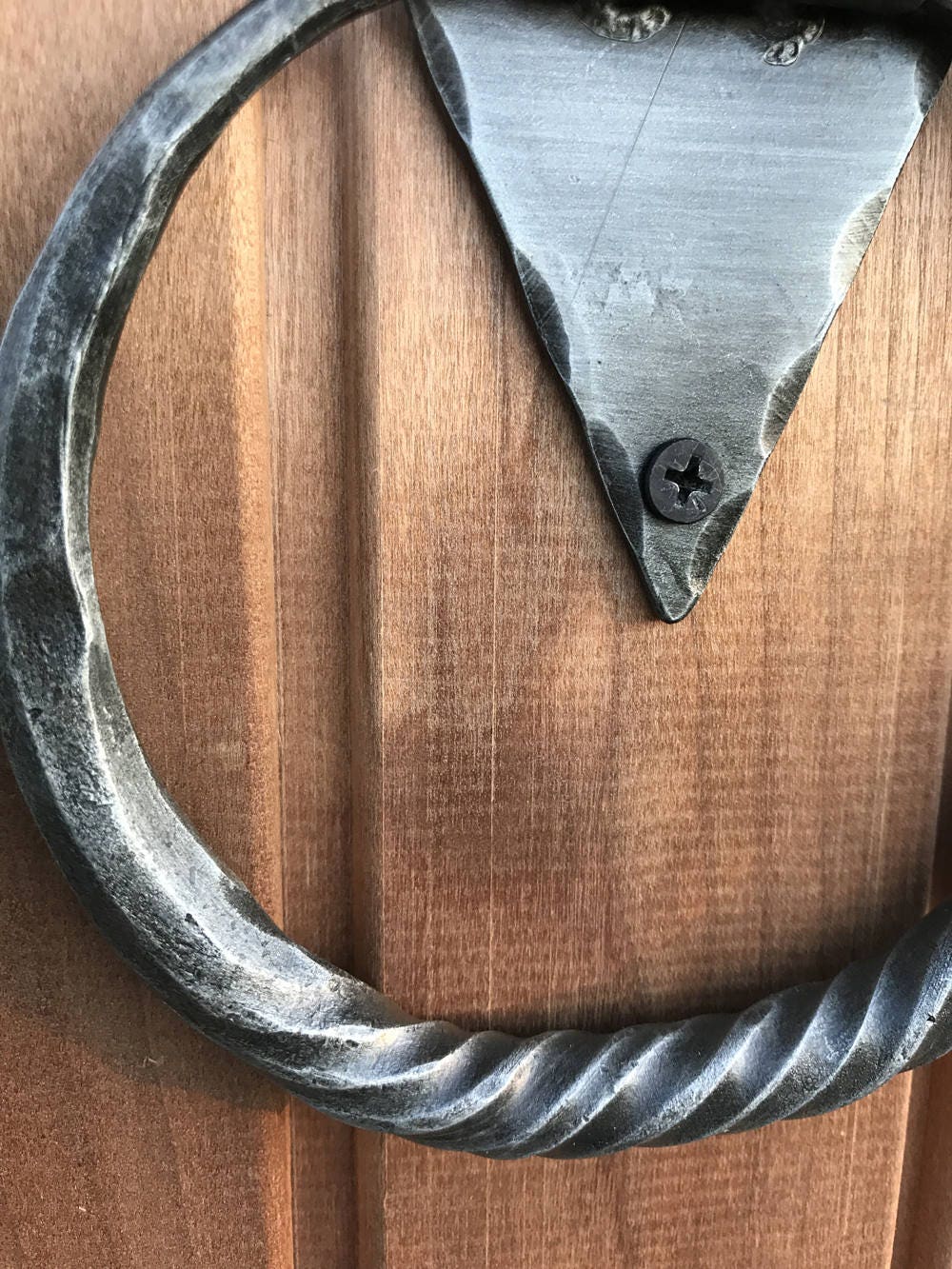 Door Knocker Hand Forged Hardware Iron Black Antique Ring - Etsy