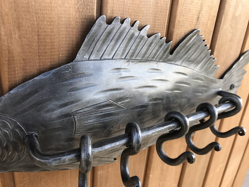Hand Forged Coat Rack FISH SHAPE Hand Forged Hook Clothing - Etsy