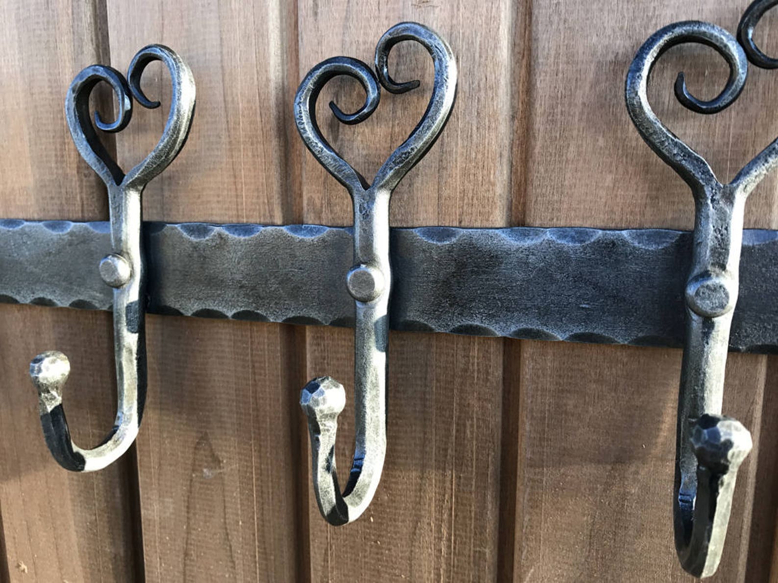 Hand Forged Coat Rack Heart Shape Hand Forged Hook Clothing - Etsy