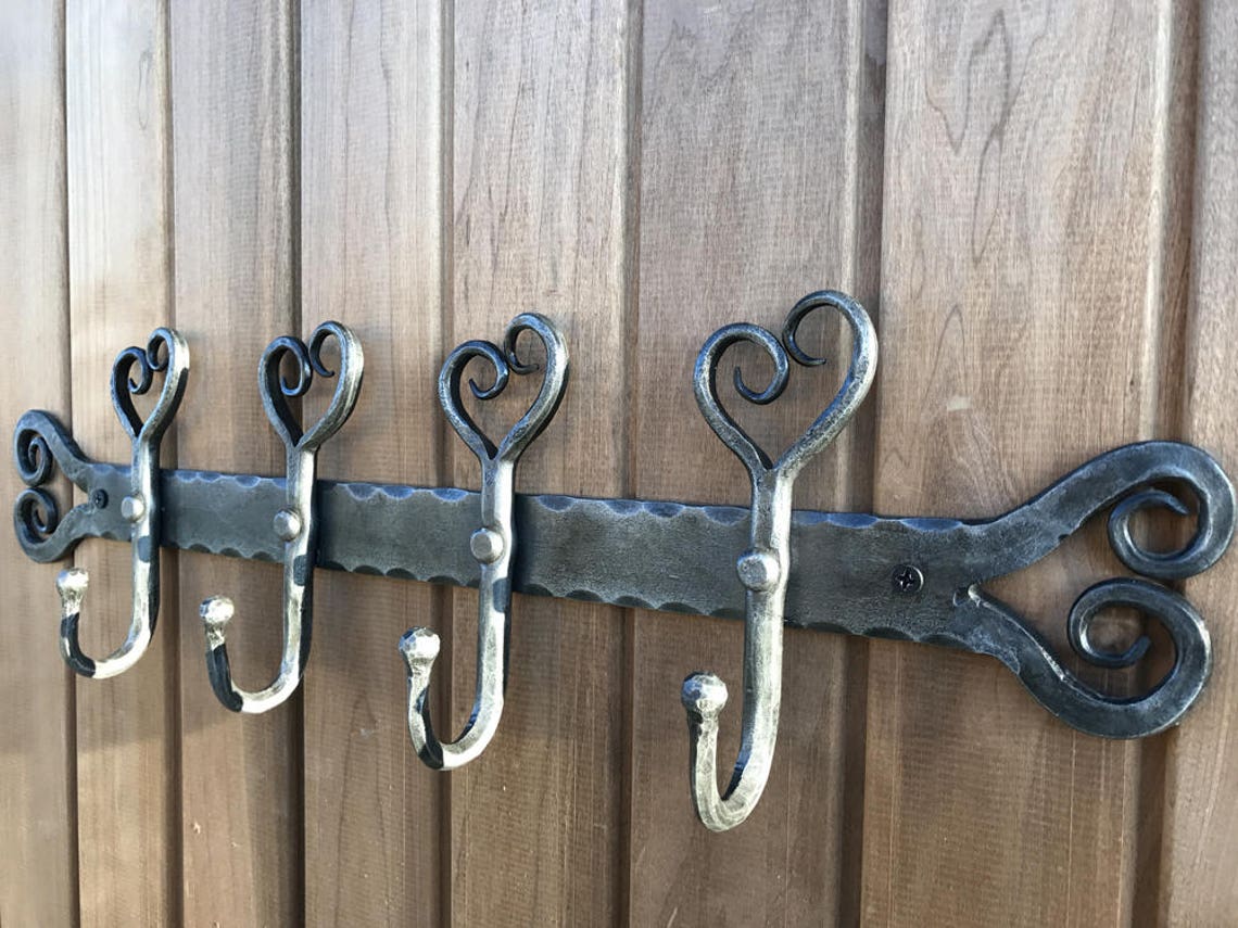 Hand Forged Coat Rack Heart Shape Hand Forged Hook Clothing - Etsy
