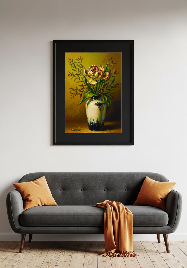 Tulip Flower Bouquet | Oil Painting Inspired Art | Five Sizes | 300dpi ...