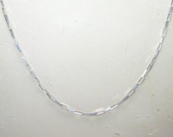 Lovely Sterling Box-link Necklace. Vintage. 18 Long. Italian. Quietly ...