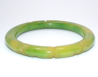 Vintage End-of-day Bakelite Paprika Tobacco Carved Bangle RARE Unique ...