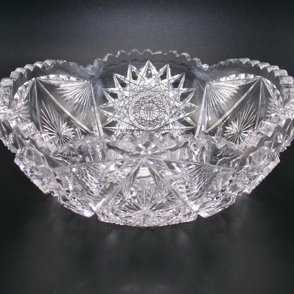 Antique Cut Glass Crystal Bowl - Etsy