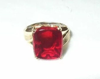 Faux Ruby Ring - Etsy