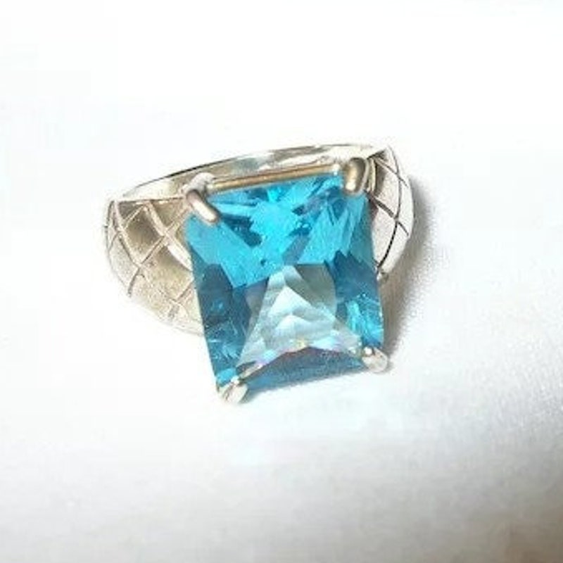 Faux Blue Topaz Ring - Etsy