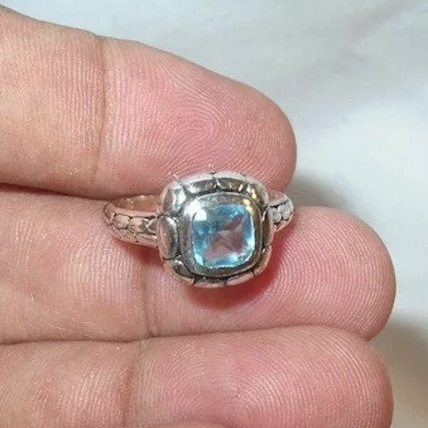 Faux Blue Topaz Ring - Etsy