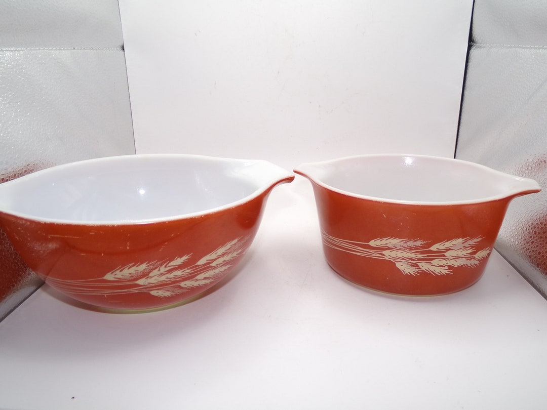 Vintage Pyrex Bowl Set - Wheat Pattern - Etsy