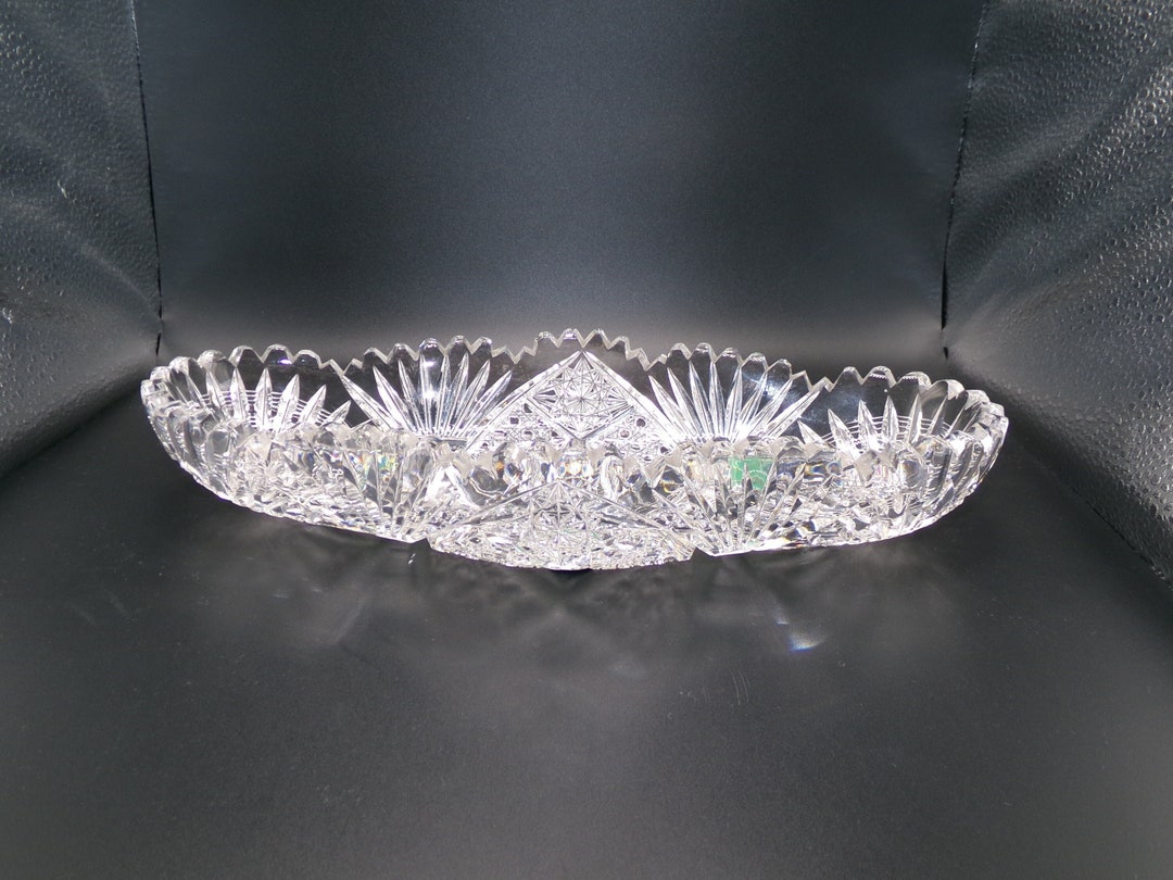 Antique American Brilliant Cut Glass Crystal Dish - Etsy