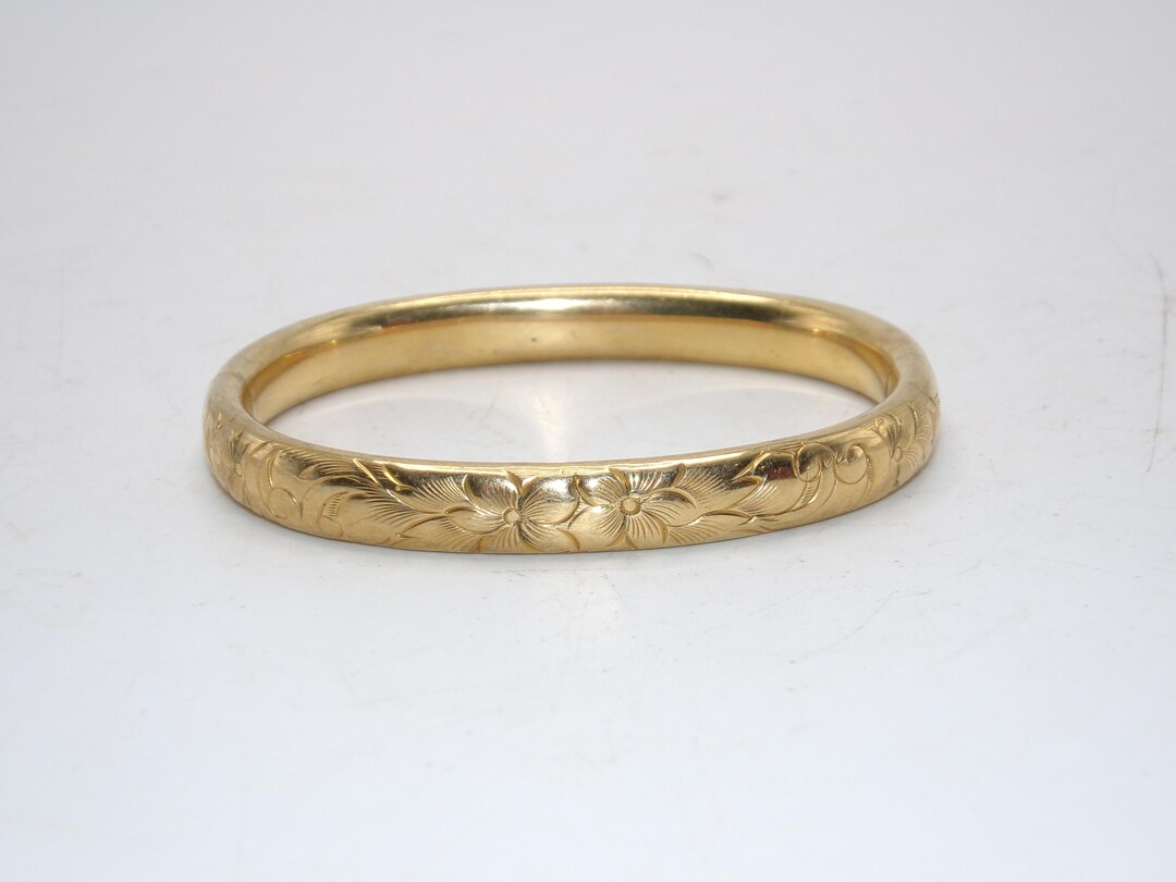 Antique 14K Gold Filled Hinged Child's Bangle by LS - Etsy