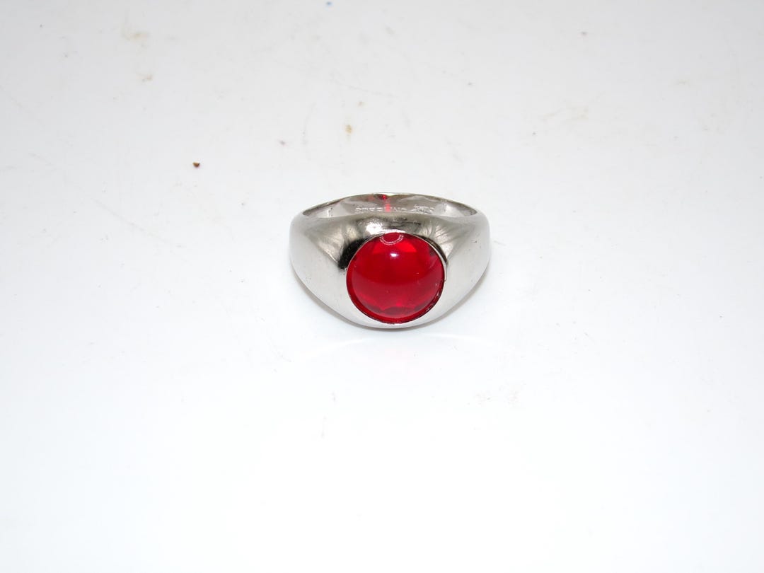 Vintage Sterling Silver Faux Ruby Ring - Etsy