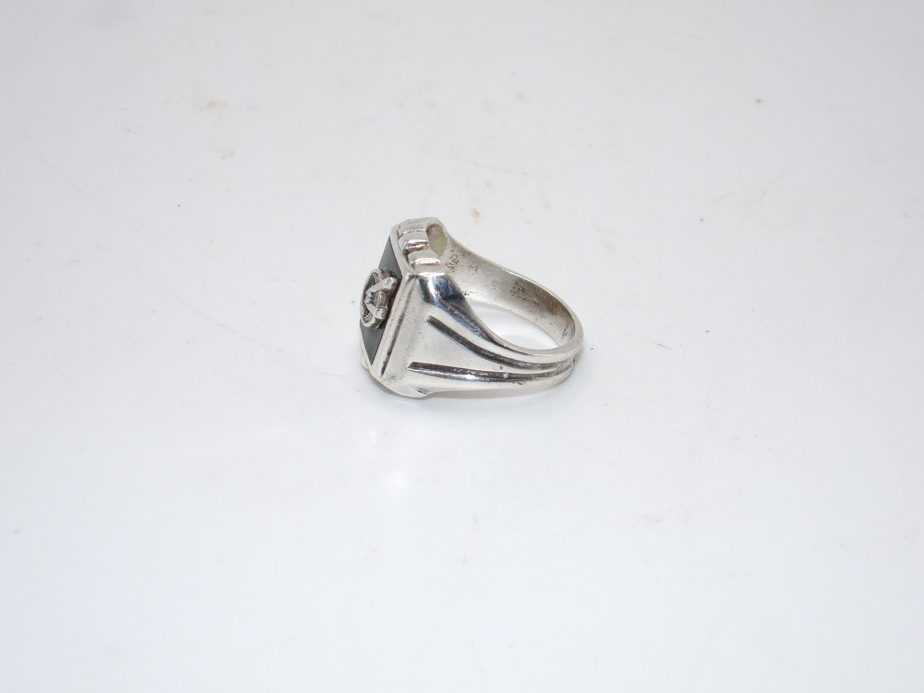Vintage Sterling Black Onyx Boy Scout Explorer Ring - Etsy