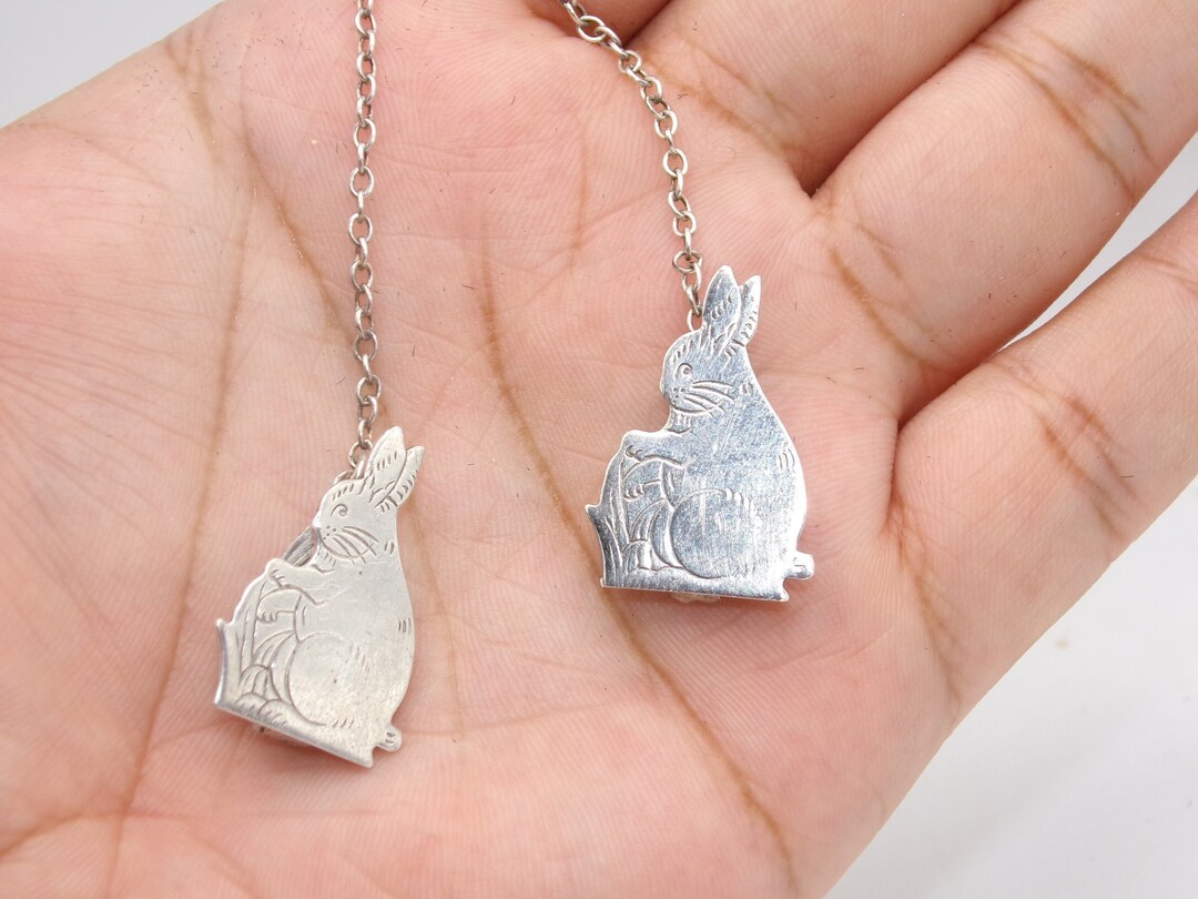 Vintage Sterling Rabbit Bib Clips by Webster Company - Etsy